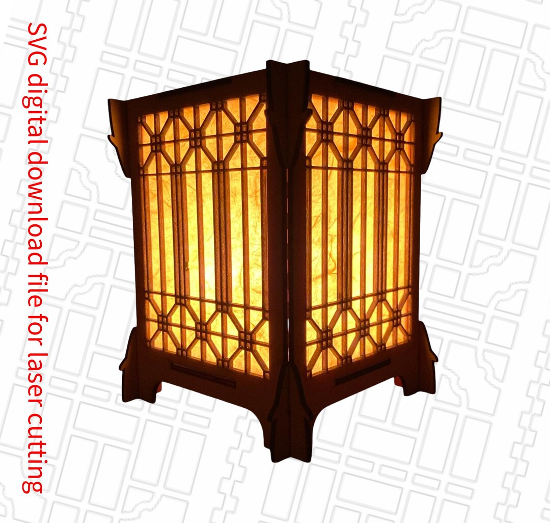 Asian Inspired Tabletop Tea Light Lantern With a Slide Together Frame ...