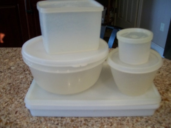 Vintage Tupperware Container lot of 5 with lids | Etsy