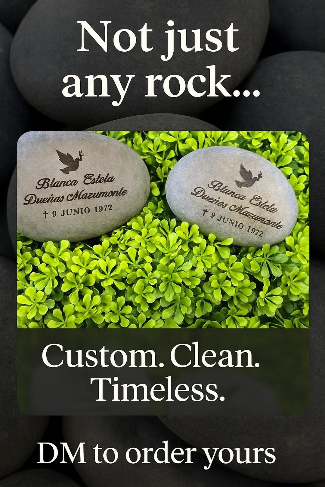 Custom Engraved Memorial Stone | Personalized River Rock | Garden Stone ...