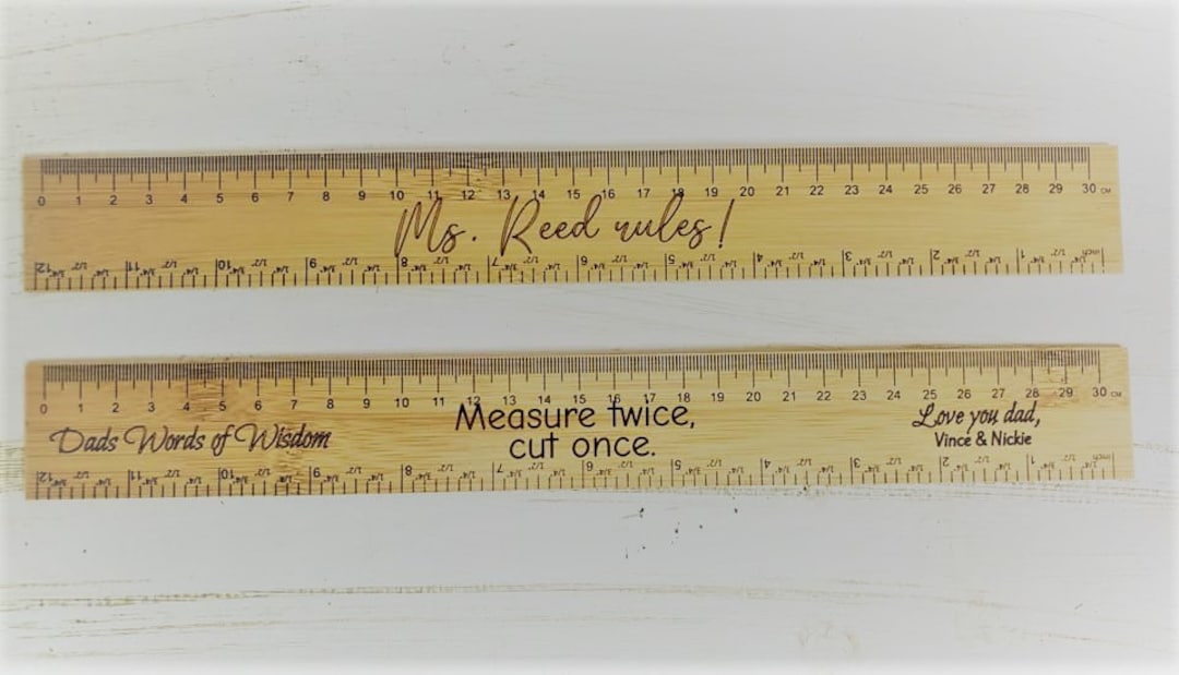 Engraved Bamboo Wood 12 Inch Ruler - Personalized Engraved Fathers Day ...