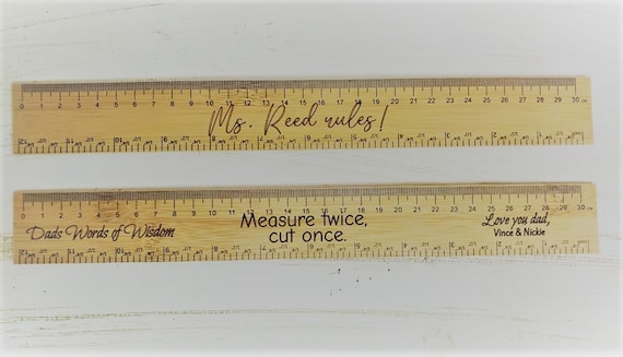 Engraved Bamboo Wood 12 Inch Ruler Personalized Engraved - Etsy