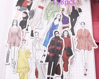 Sale171pcs Girl Single Sticker SetScrapbook Sticker | Etsy