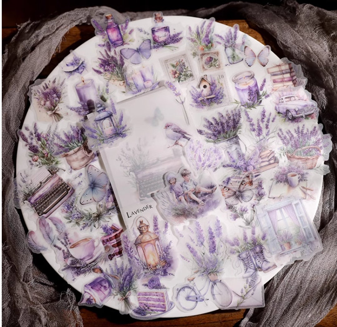 50pcs Lavender Sticker --parchment Texture Sticker--filofax Stickers ...