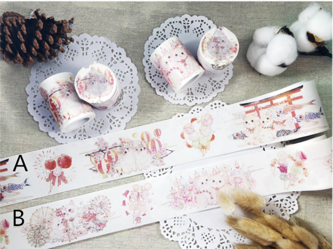 Cute Cat Washi Tape With Speical Print and Release Paper - Etsy
