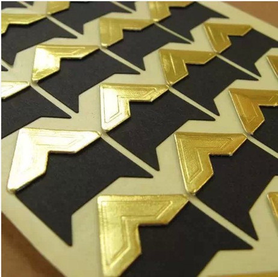 Golden Photo Corner Stickers-- DIY Scrapbooking, Album Sticker--self ...