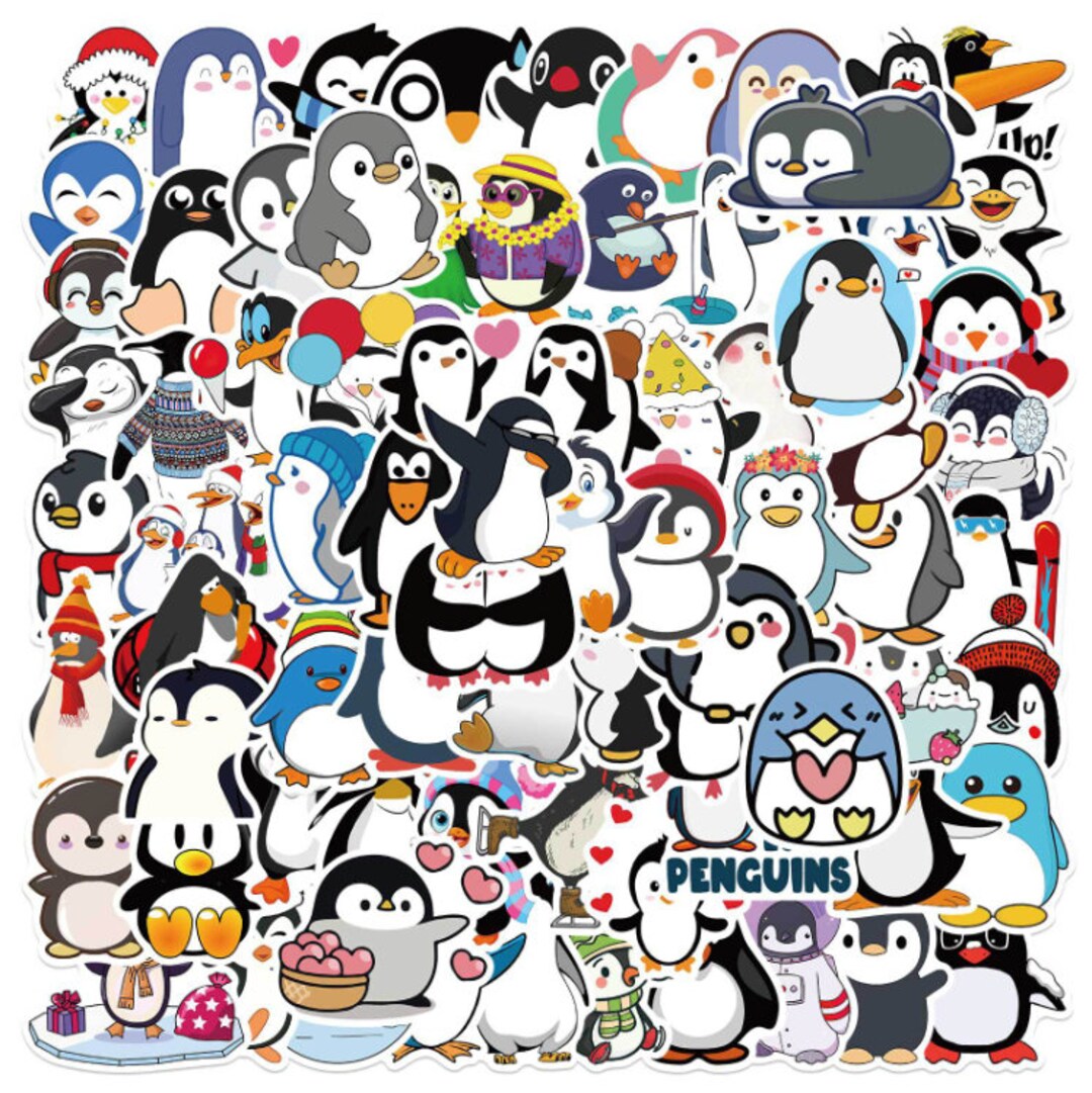100pcs Cute Penguin Sticker Pack Waterproof for Suitcase Luggage Laptop ...
