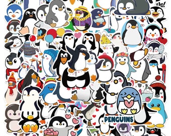 Stickers Penguins 1 Transparent or White Waterproof Vinyl - Etsy