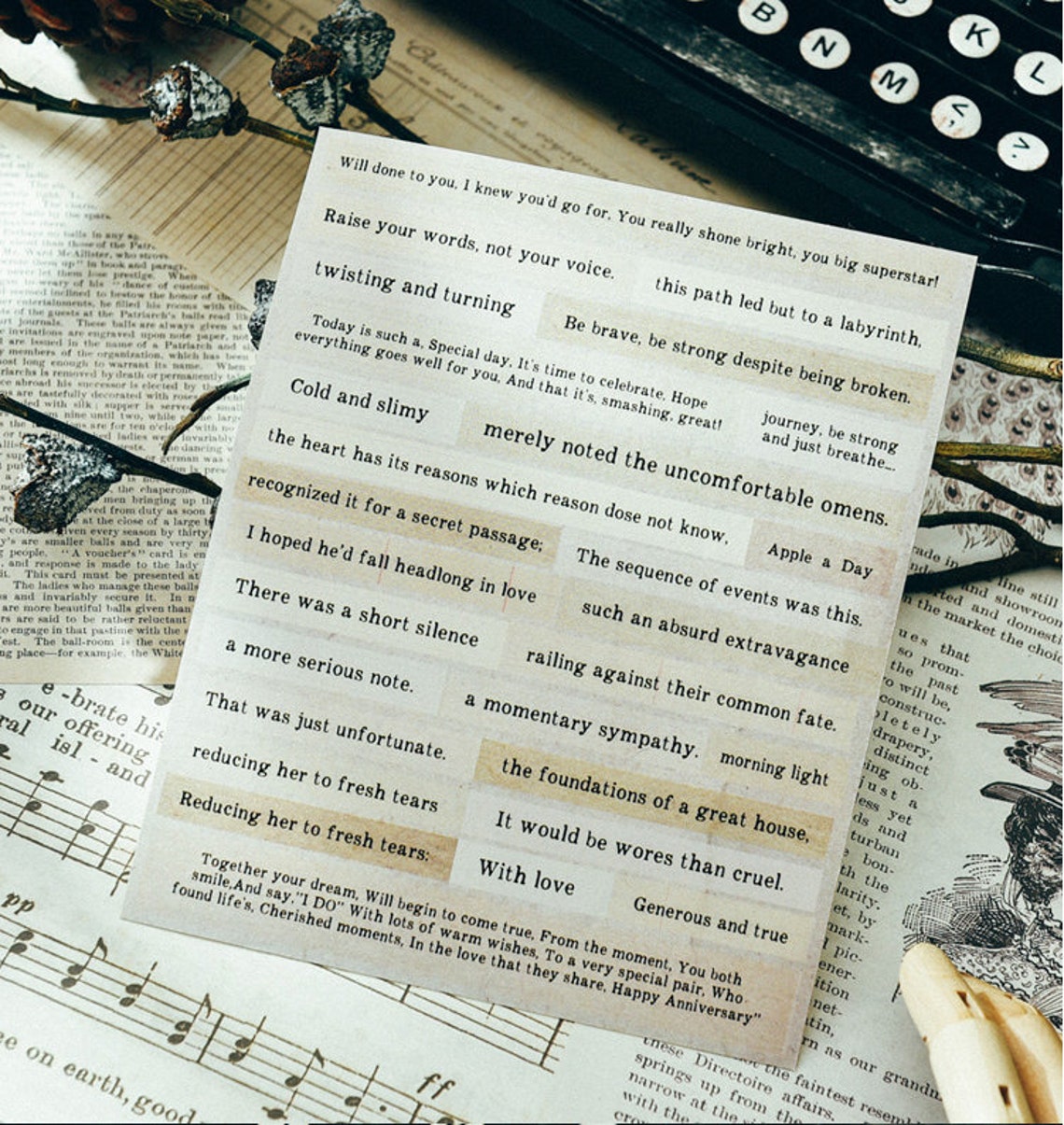 4 Sheets English Words Scrapbook Sticker filofax - Etsy