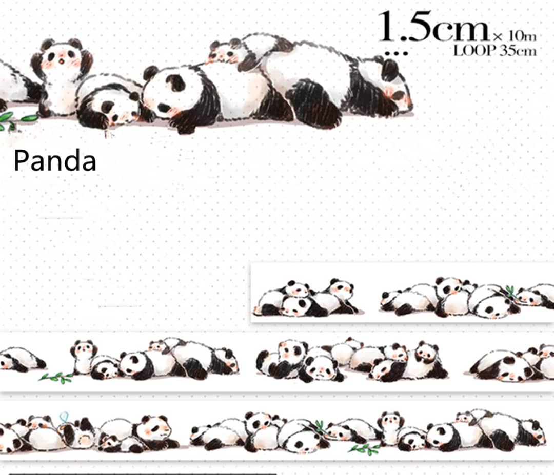 Panda Washi Tape --masking Washi Tape -deco Tape--15mm X10m - Etsy