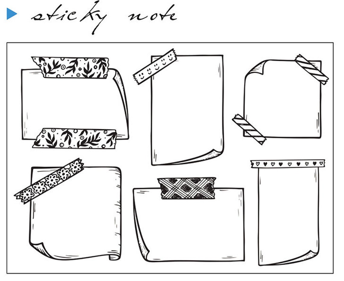 Bullet Journal Stamp, Sticky Note Clear Stamps Set,to Do List Stamp ...