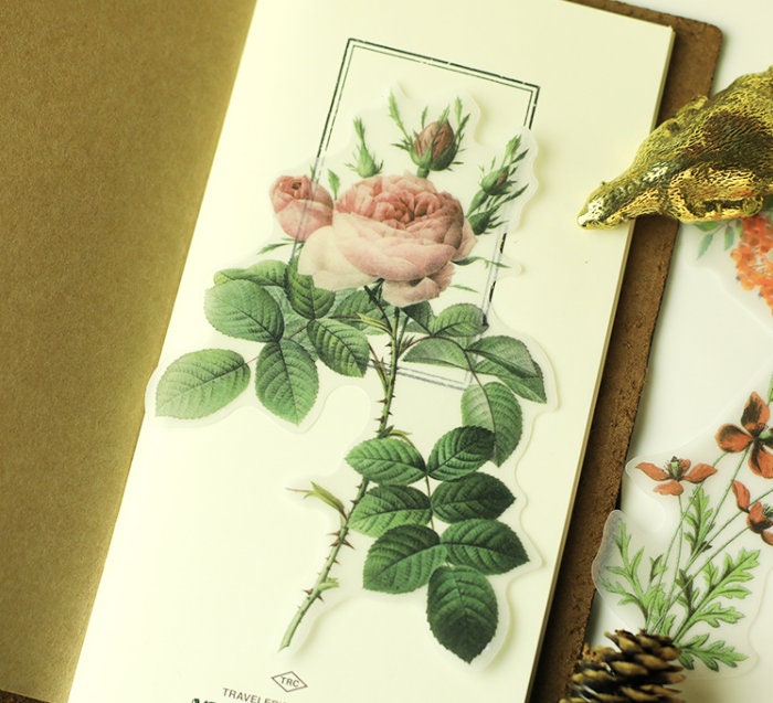 40pcs Vintage Flower Scrapbook Sticker Filofax | Etsy