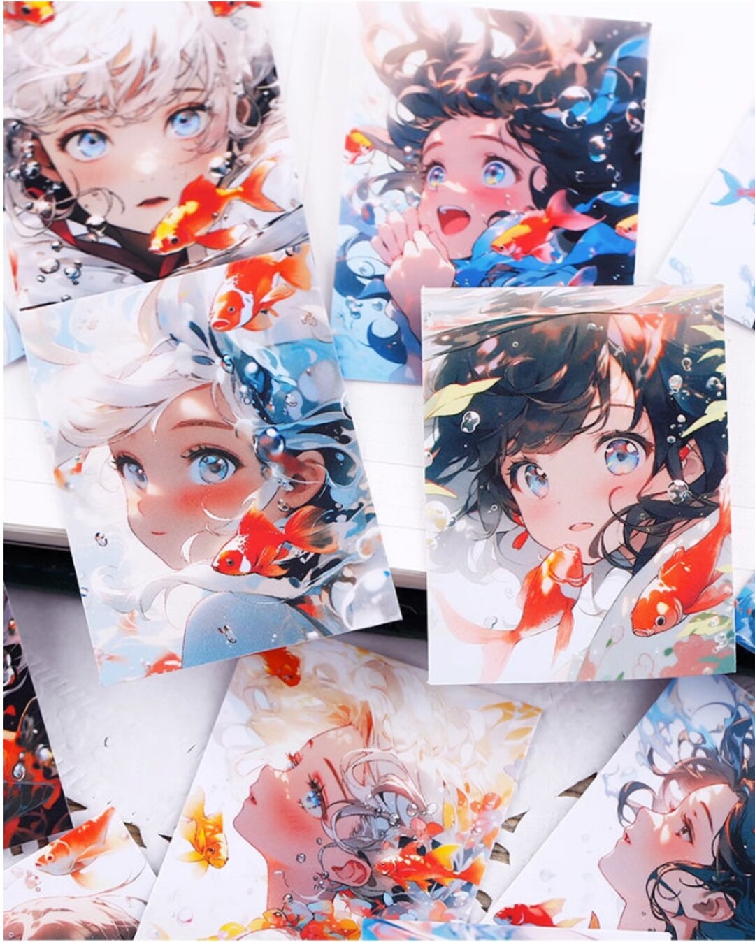 16pcs Girls and Goldfish Scrapbook Sticker --filofax Stickers--planner ...