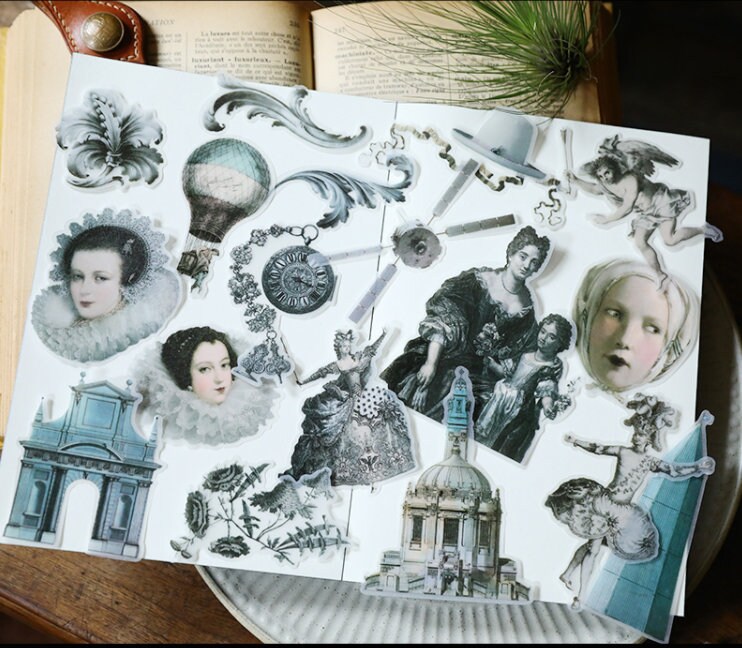 50pcs/pack Vintage Scrapbook Sticker Filofax | Etsy