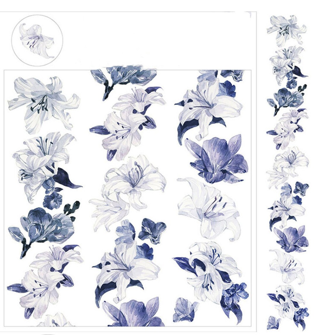 Perfume Lily PET Tape With Release Paper Masking Washi Tape deco ...