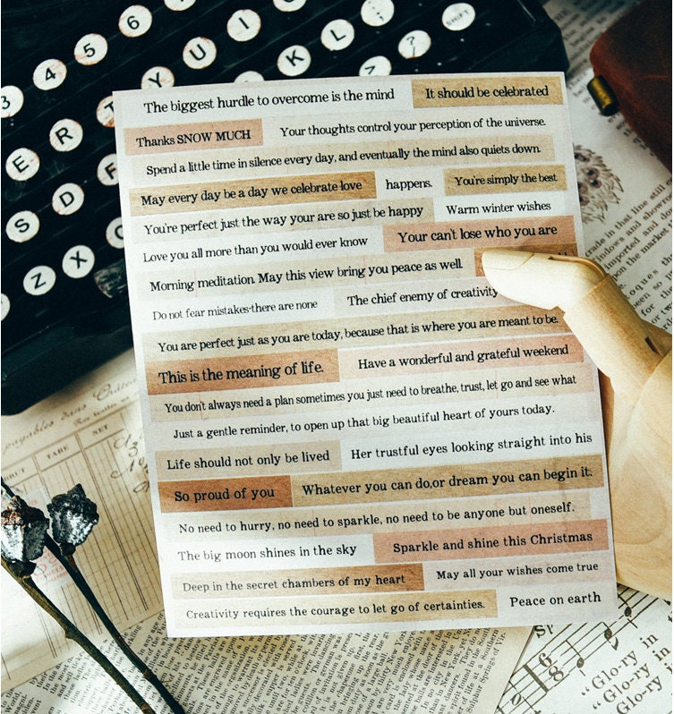 4 Sheets English Words Scrapbook Sticker filofax | Etsy