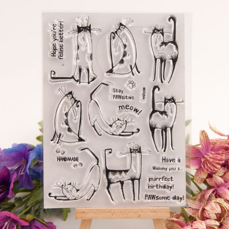 Cute Kitty Clear Stamps -- 11.5 X 15cm Stamp - Etsy