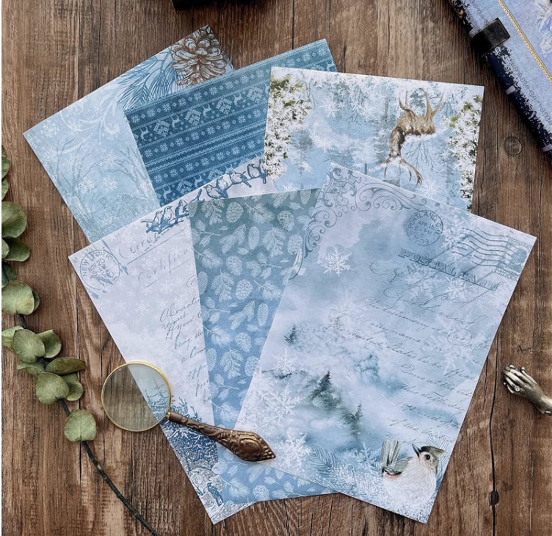 6 Sheets Writable Light Blue Background Scrapbook Sticker filofax ...