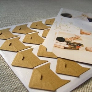 Kraft Photo Corner Stickers-- DIY Scrapbooking, Album Sticker--self ...