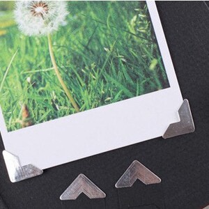 Silver Photo Corner Stickers-- DIY Scrapbooking, Album Sticker--self ...