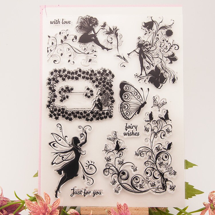 Fairy Clear Stamps Set -- 10pcs Stamps--cling Rubber Stamp Set--bullet ...