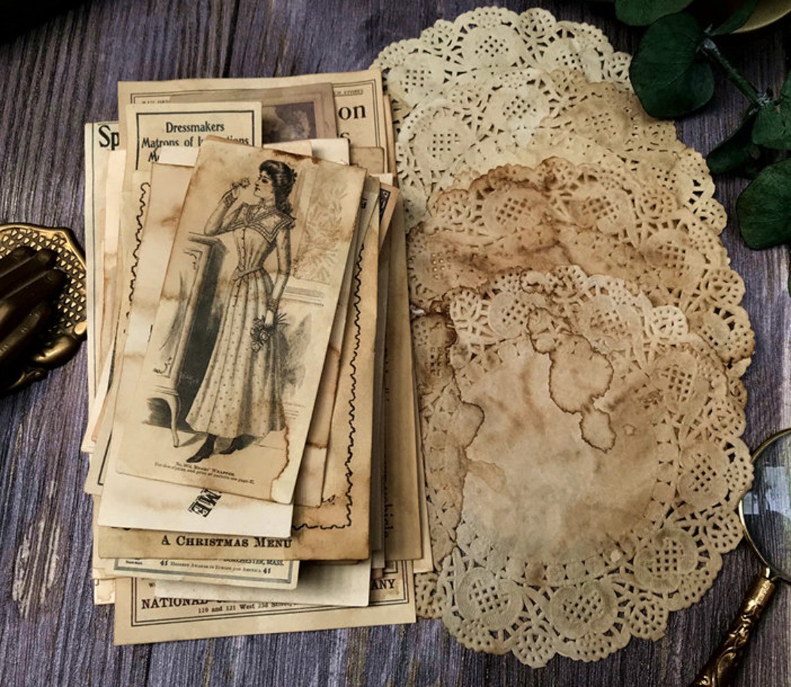41pcs Vintage Ephemera Junk Journal Kit Junk Journal Coffee - Etsy