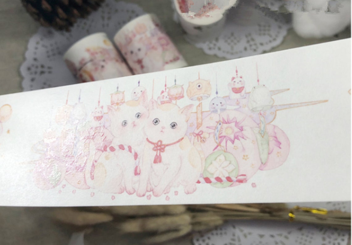 Cute Cat Washi Tape With Speical Print and Release Paper - Etsy