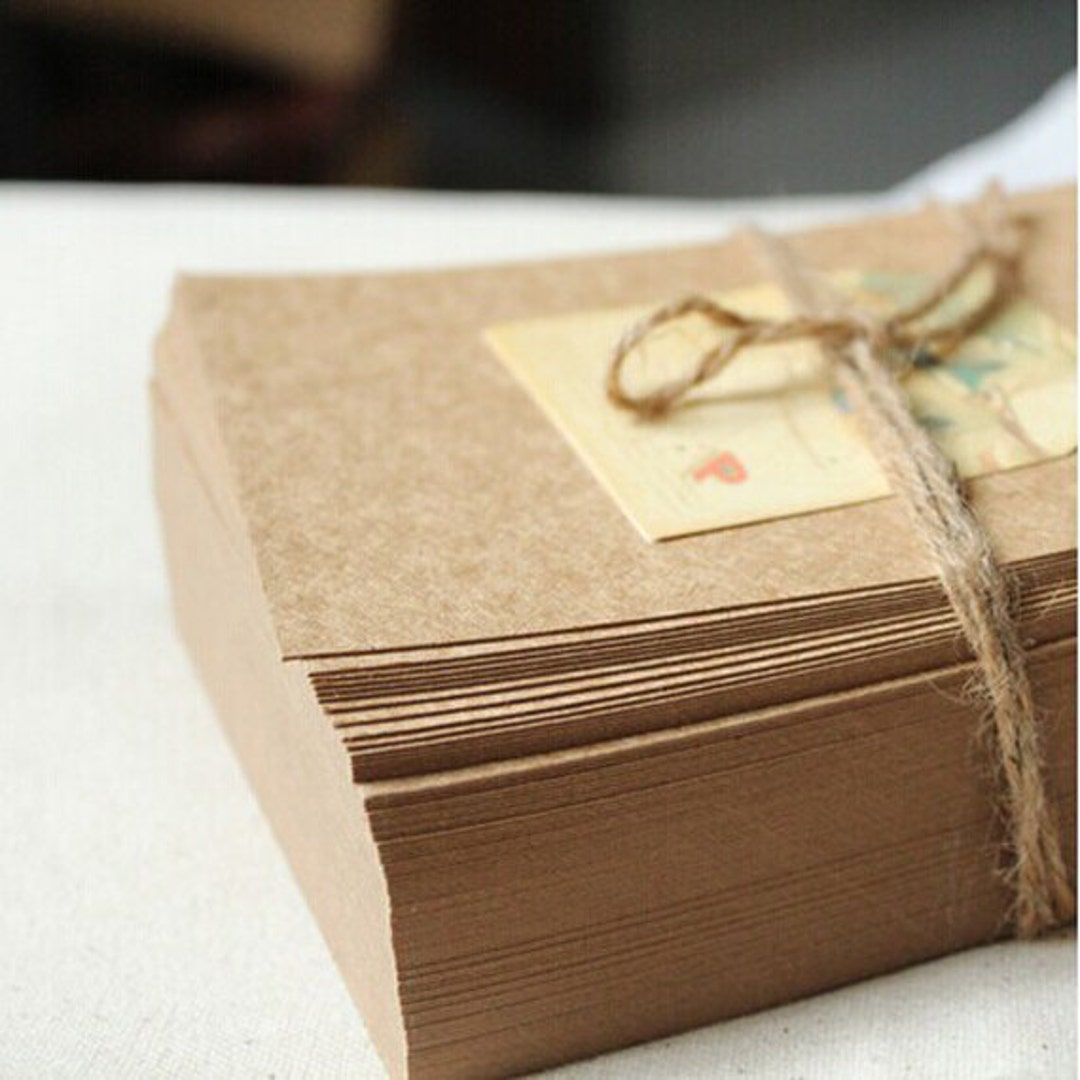 50 Sheets 15x10cm Blank Kraft Paper Card,chipboard for DIY Scrapbooking ...