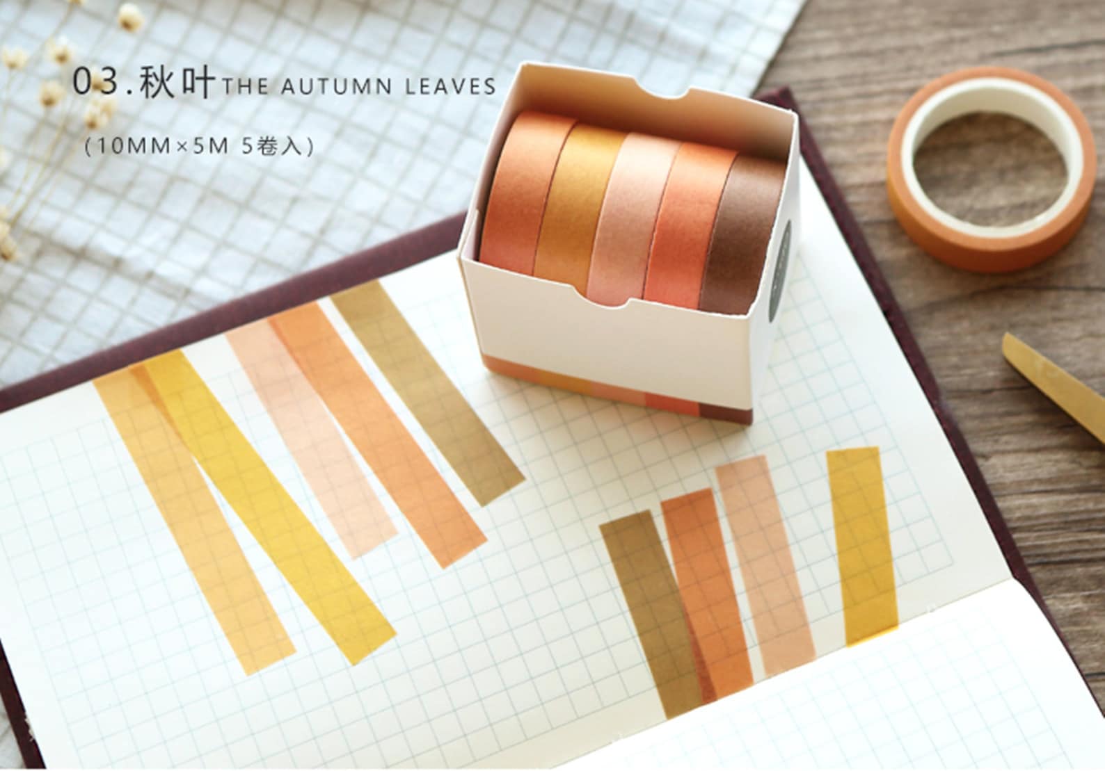5 Rolls Basic Washi Tape-- Masking Washi Tape -deco Tape--10mm X5m of 5 ...