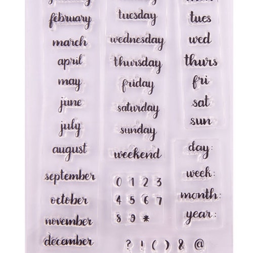 Calendar Clear Stamps Set 10 X 15cm Stamp - Etsy Canada