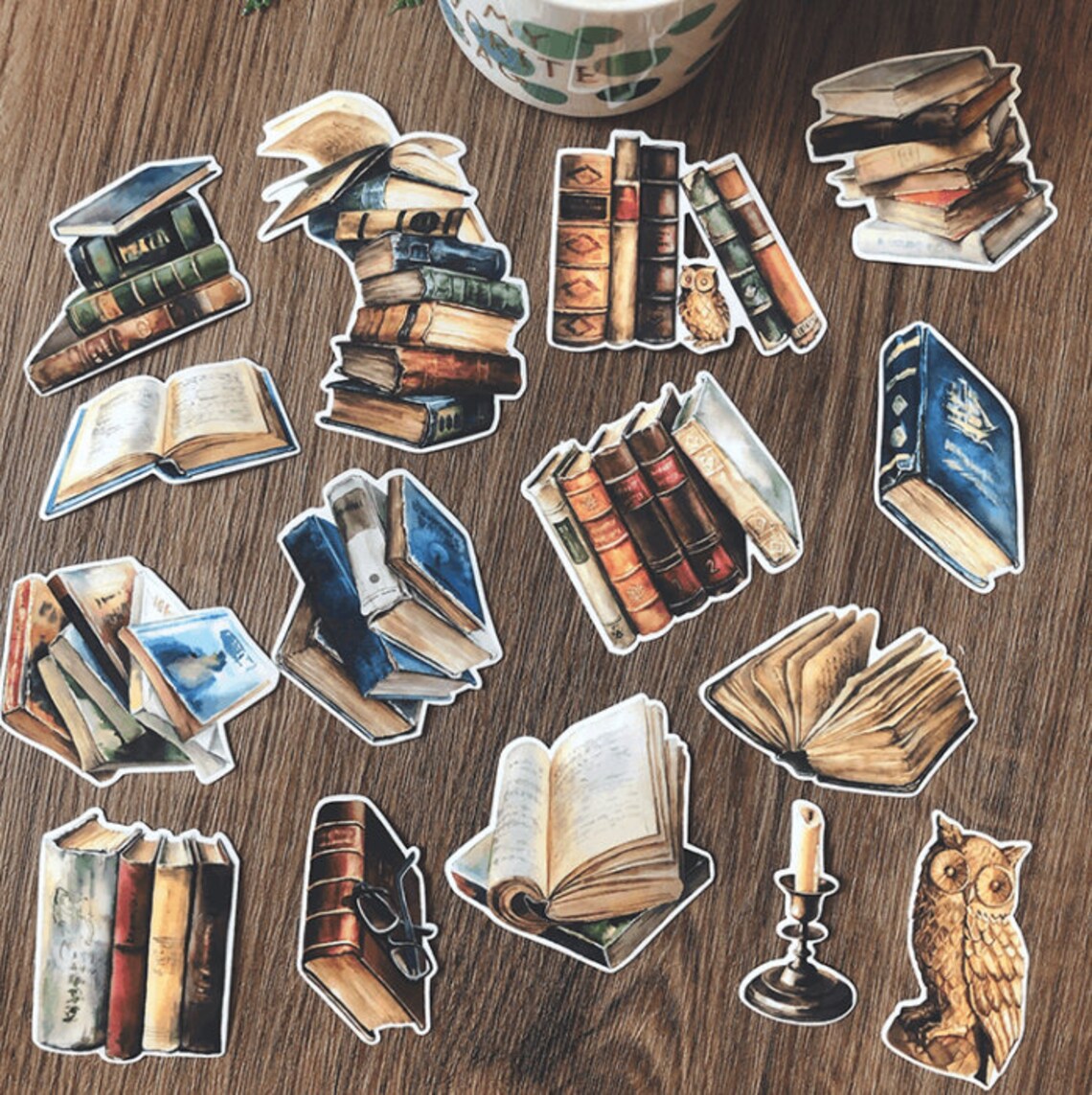Vintage Books Scrapbook Sticker filofax Stickersbullet - Etsy