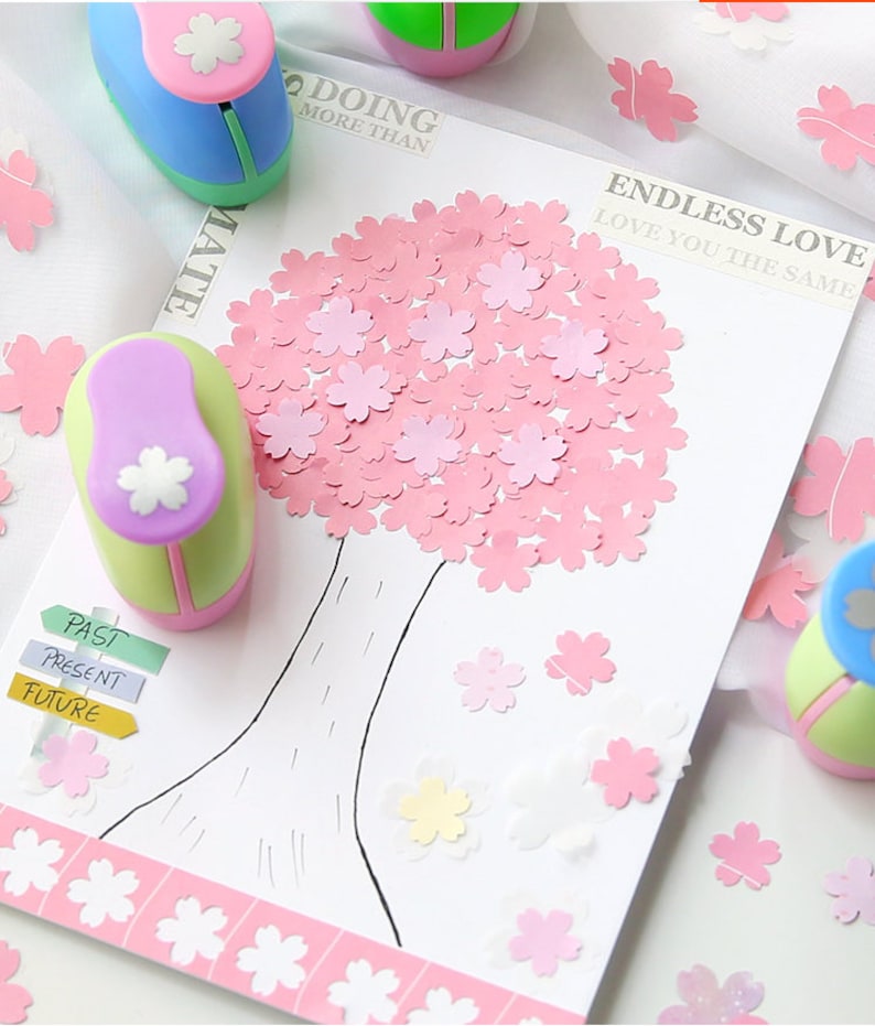 Geometric Paper Punch --flower Paper Punch Scrapbooking-- Round, Sakura ...