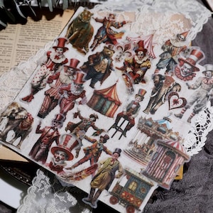 58pcs Old Time Circus Sticker --parchment Texture Sticker--filofax ...