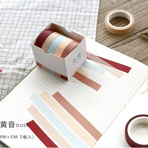 5 Rolls Basic Washi Tape-- Masking Washi Tape -deco Tape--10mm X5m of 5 ...