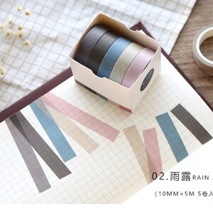 5 Rolls Basic Washi Tape-- Masking Washi Tape -deco Tape--10mm X5m of 5 ...