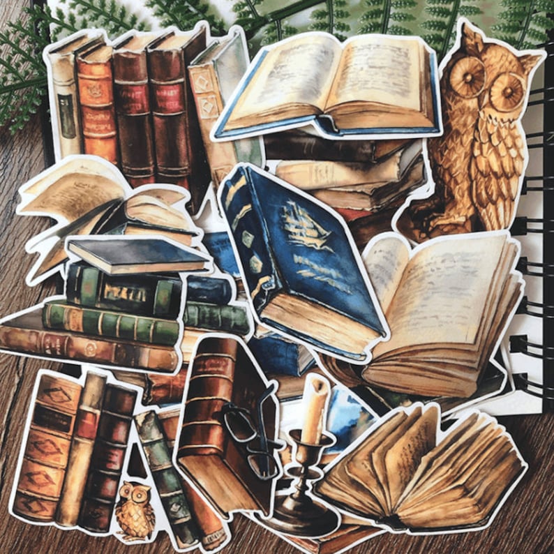 Vintage Books Scrapbook Sticker --filofax Stickers--bullet Journal ...