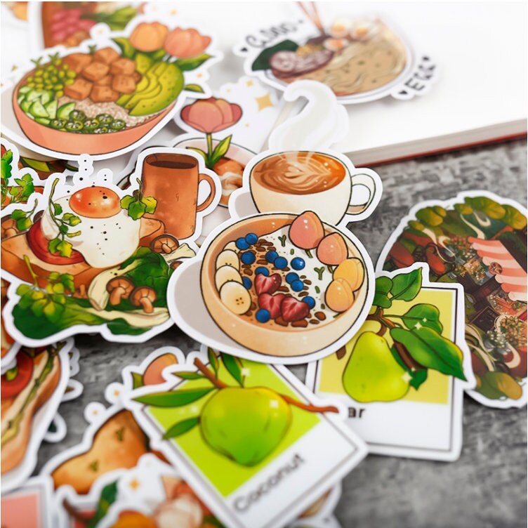 22pcs Flower Food Scrapbook Sticker Filofax | Etsy