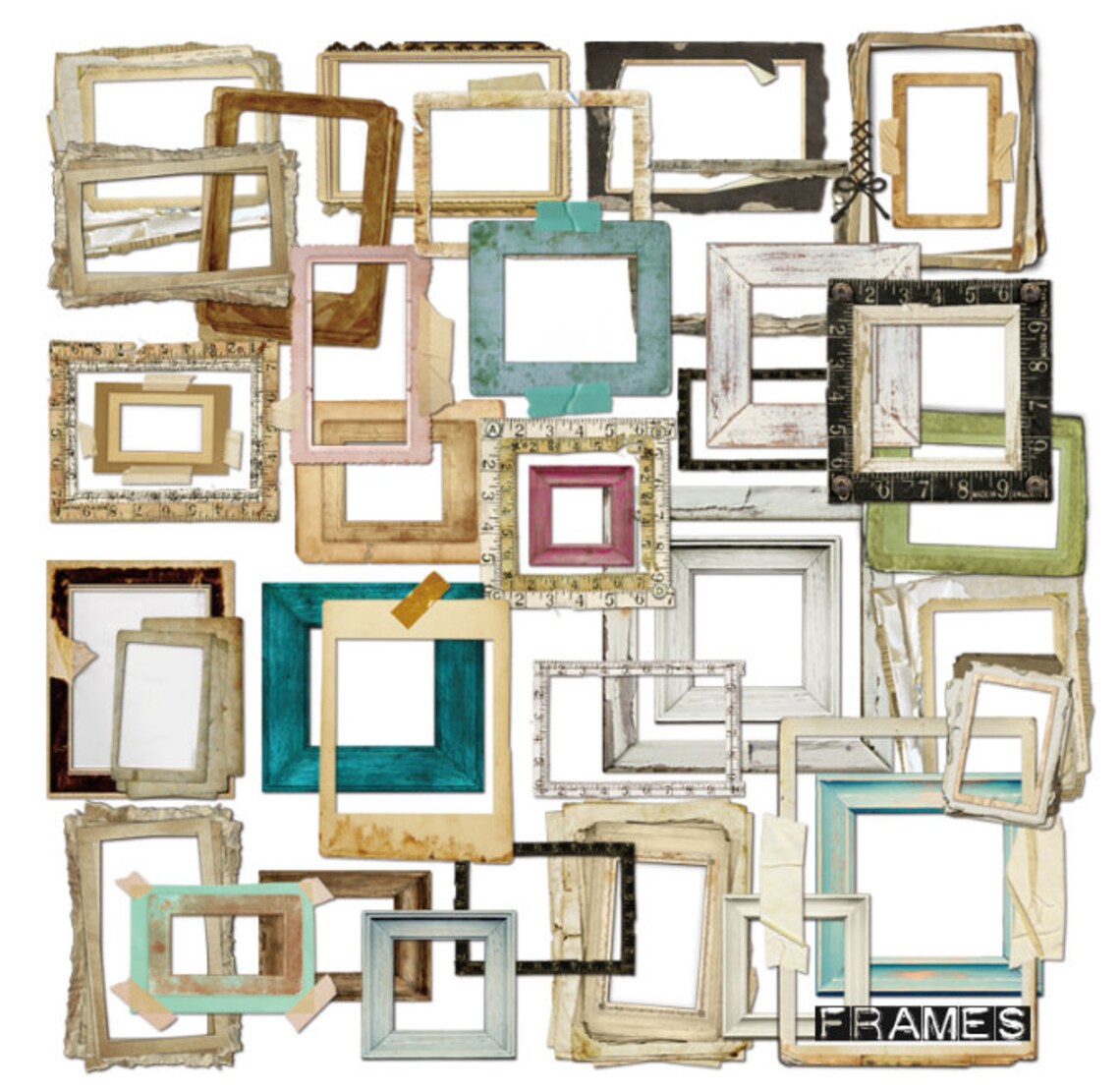 35pcs/pack Vintage Frame Scrapbook Sticker filofax - Etsy