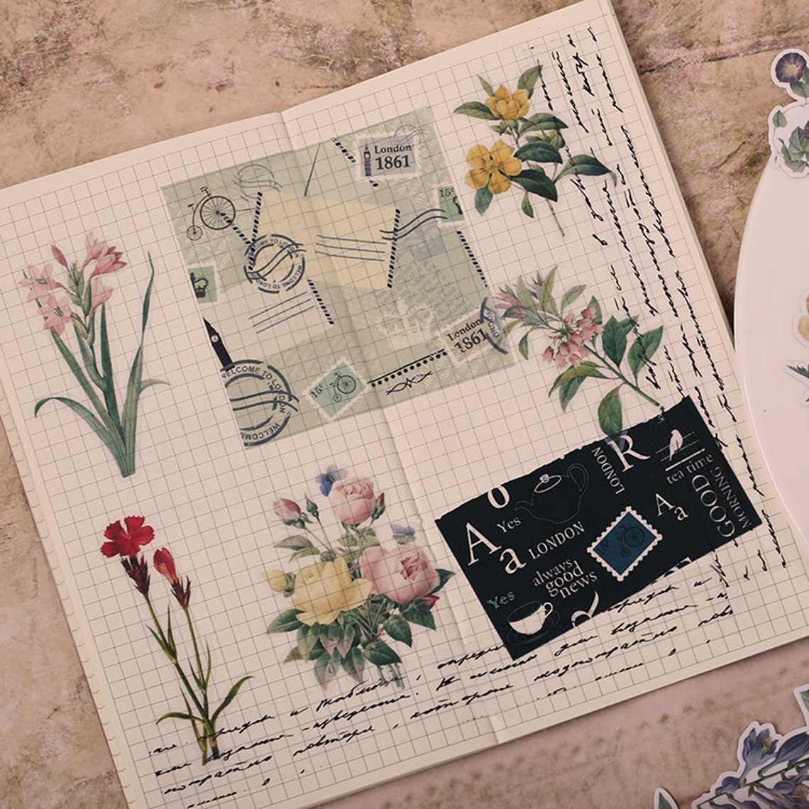 52pcs Fresh Flower Scrapbook Sticker filofax - Etsy