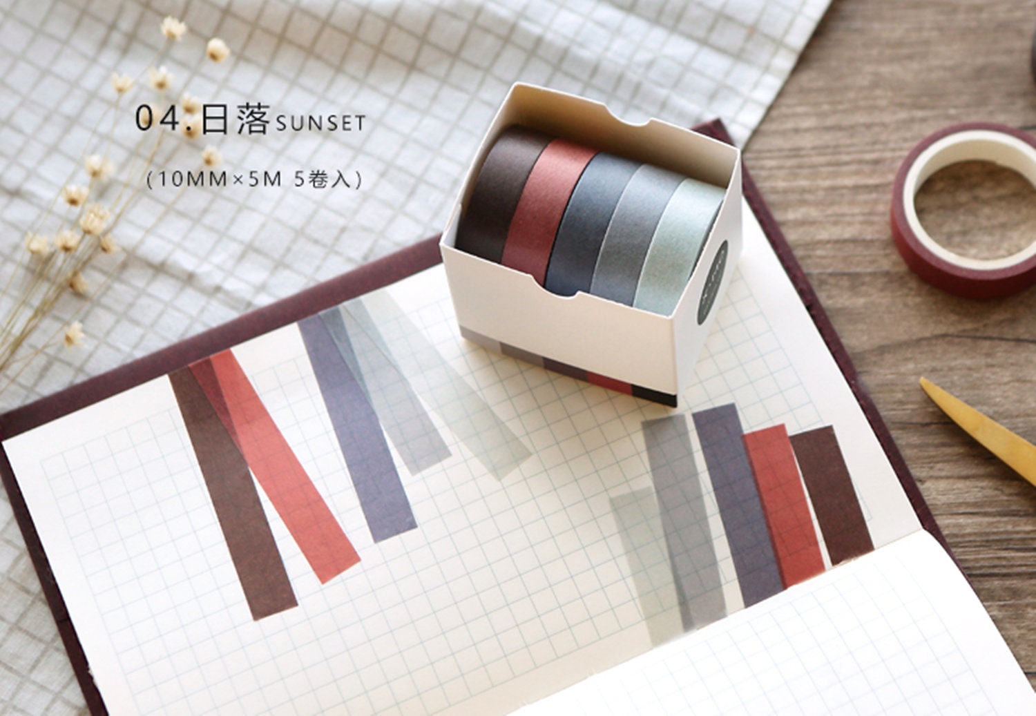 5 Rolls Basic Washi Tape-- Masking Washi Tape -deco Tape--10mm X5m of 5 ...