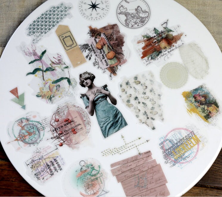 60pcs Vintage Scrapbook Sticker --filofax Stickers--planner Stickers ...
