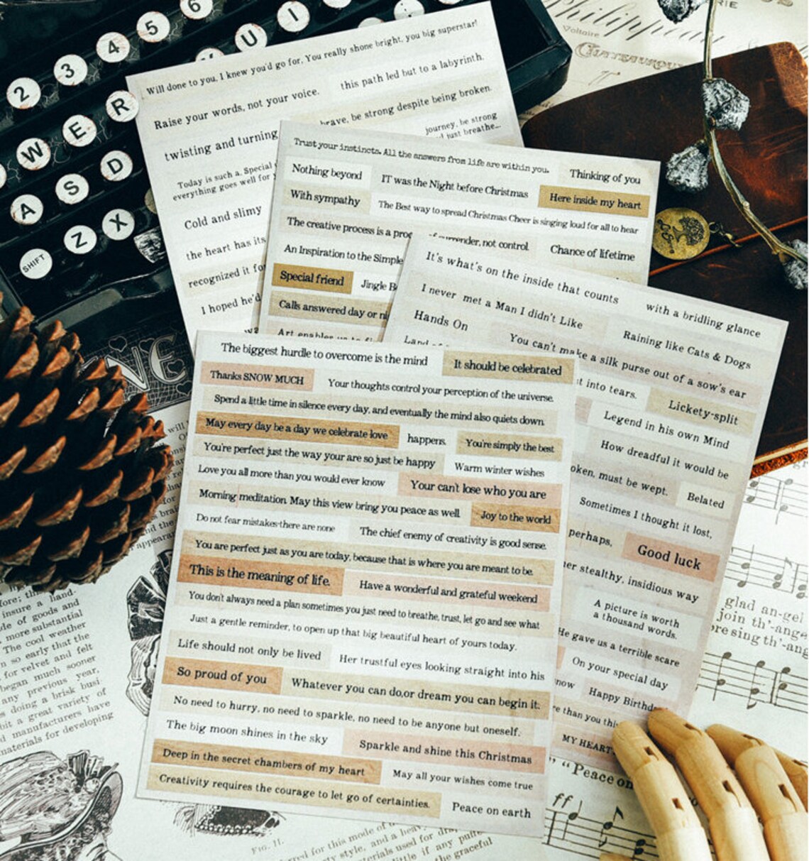 4 Sheets English Words Scrapbook Sticker filofax - Etsy