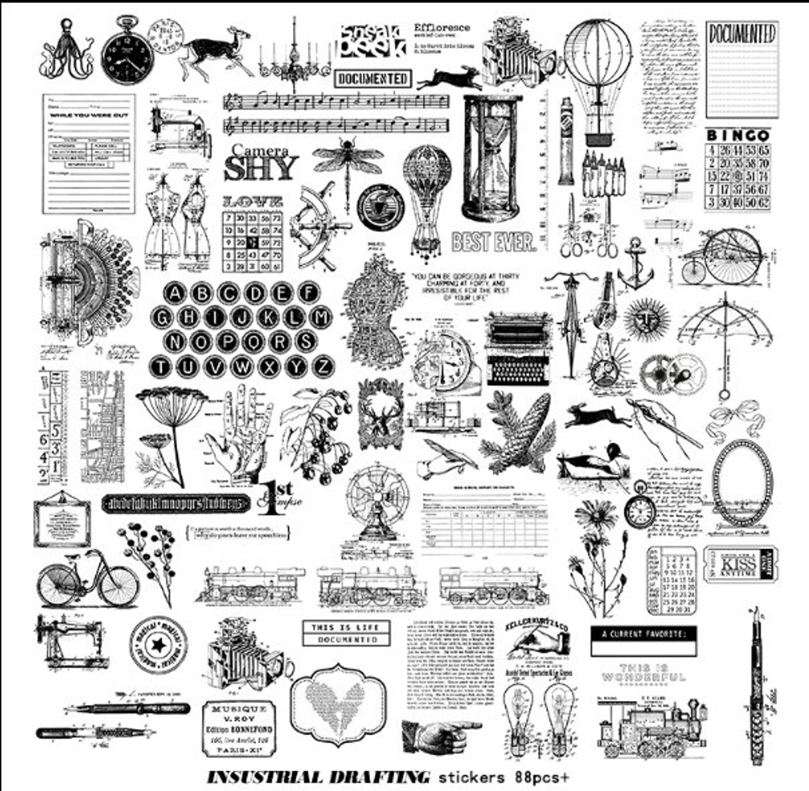 88pcs Vintage Parchment Paper Scrapbook Sticker --filofax Stickers ...