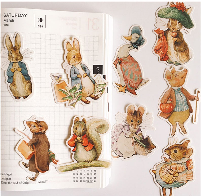 Peter Rabbit Scrapbook Stickers filofax Stickersplanner - Etsy
