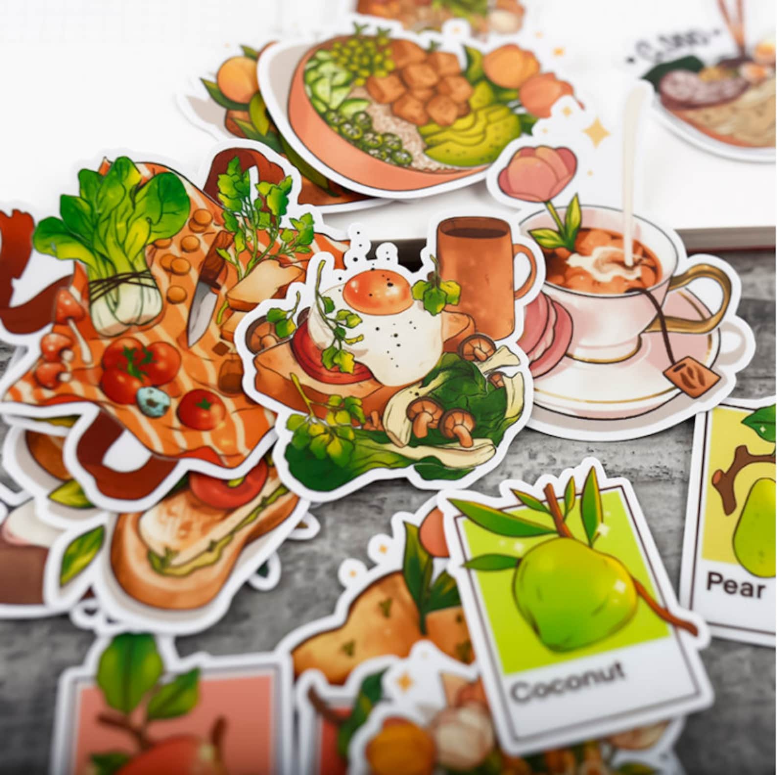 22pcs Flower Food Scrapbook Sticker filofax - Etsy