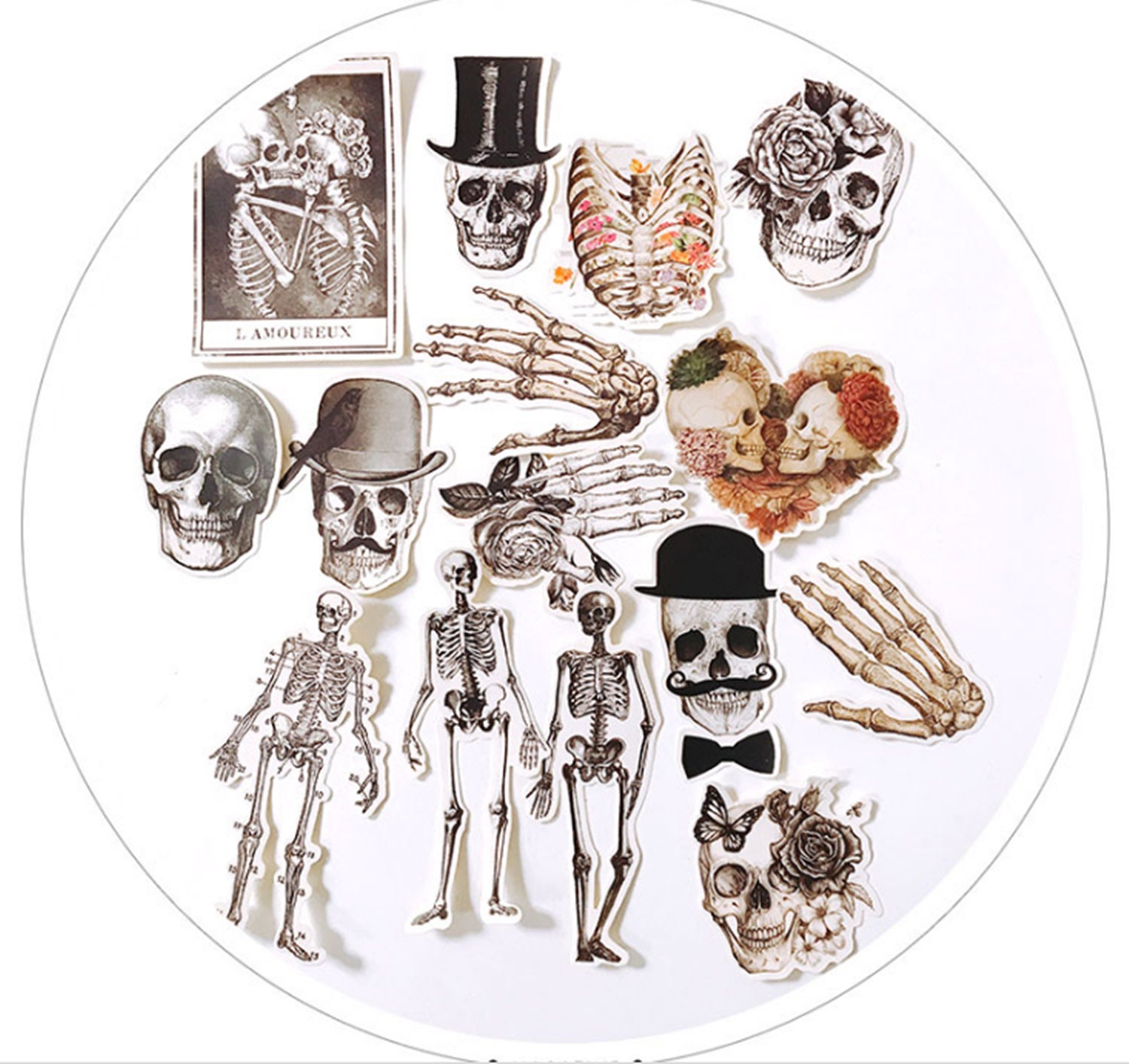 Vintage Skull Skeleton Scrapbook Sticker Junk Journal | Etsy