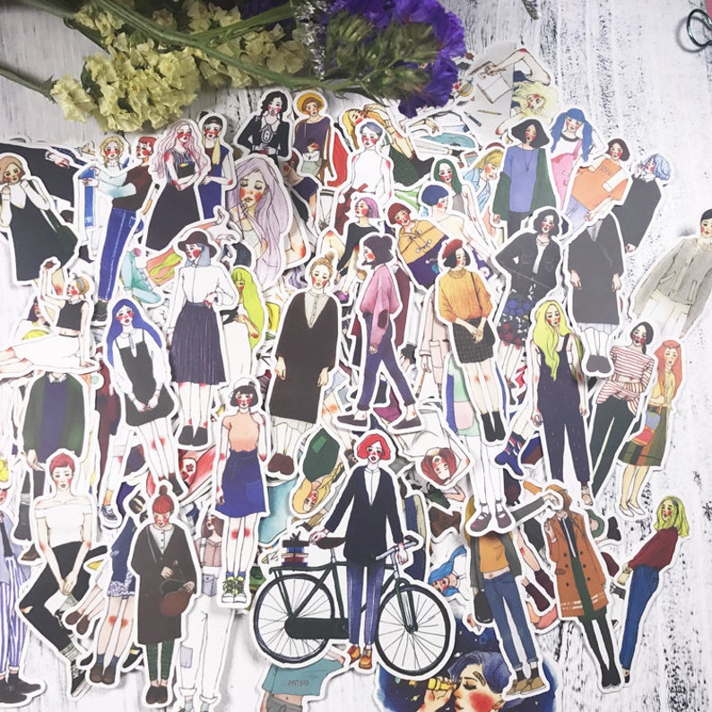 Sale171pcs Girl Single Sticker Setscrapbook Sticker - Etsy