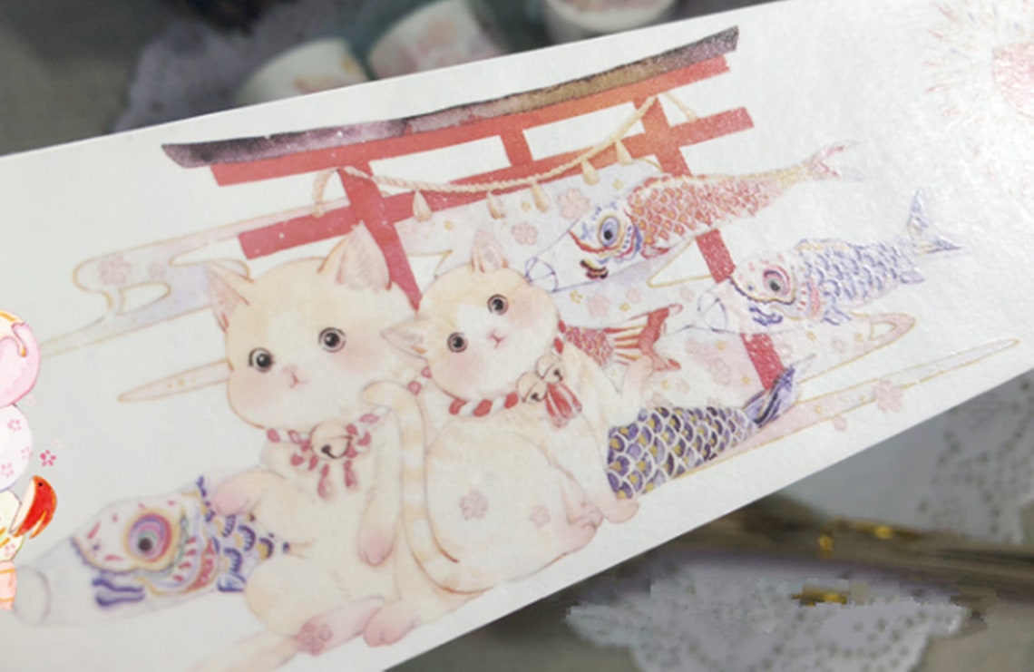 Cute Cat Washi Tape With Speical Print and Release Paper - Etsy