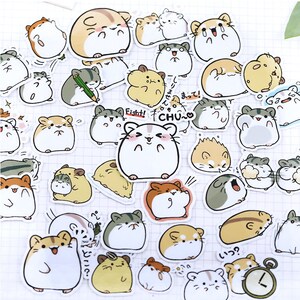 40pcs Cute Hamster Scrapbook Sticker filofax Stickersplanner ...