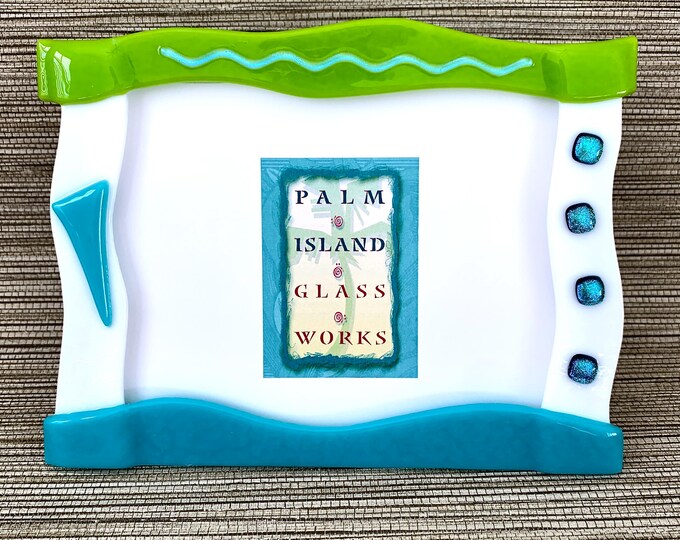 Fused Glass Art, Glass Photo Frame, Fused Glass Photo Holder, Violet ...