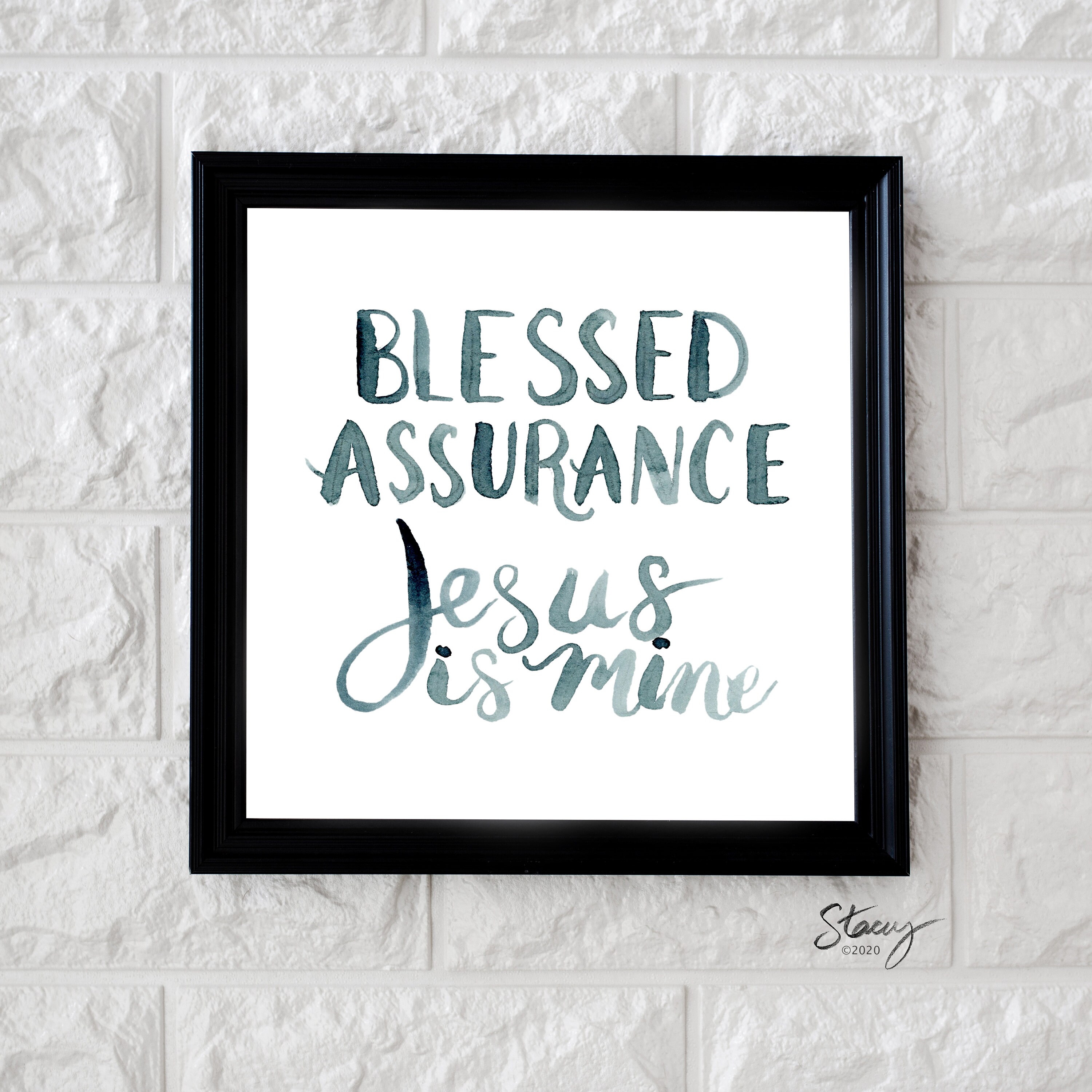 Blessed Assurance Jesus is Mine Watercolor Printable Art - Etsy